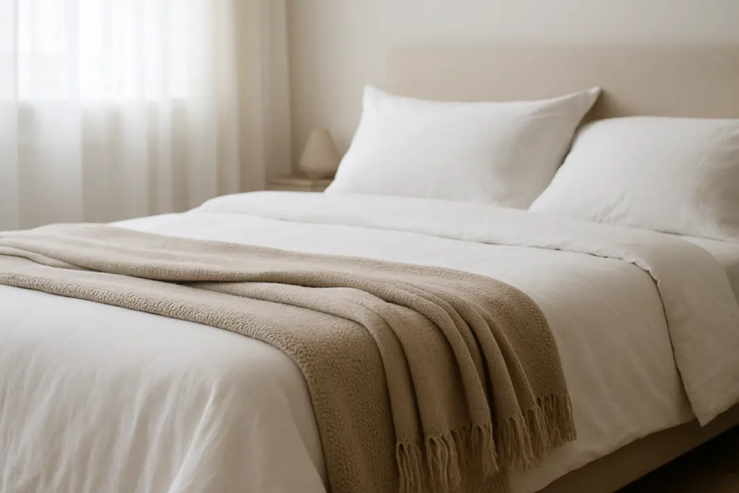 Camas Postas com Lençol e Mantas: Conforto e Estilo em Camadas Elegantes